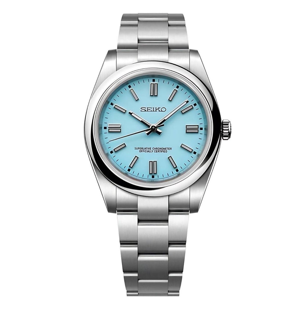Seiko Mod Datejust Oyster Tiffany Blue – customseikomods.com